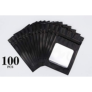 Mylar bags for food storage - Resealable Smell Proof Bags | black sample bags | small packaging bags | bolsa mylar | mylar bag with front window | 4x6 inches