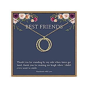 IEFLIFE Circles Necklace for Women Best Friend Necklaces Linked Circle Necklace Gifts for Best Friend Thank You Necklace for Teen Girls