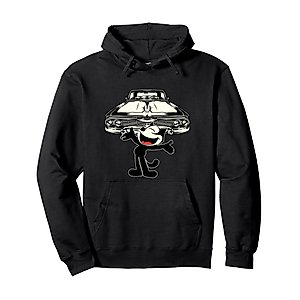 Felix Cat Cartoon Giant Lowrider Car Club Design Mashup Pullover Hoodie