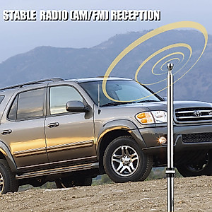 Unikpas Power Car Antenna mast w/Cable Compatible for Toyota Sequoia 2001-2007 Radio Replacement 86337-AF011