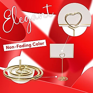 CARDIFY 24 Table Number Holders Gold 3.5 Inches with Customized Place Cards for Wedding Party Home Office Use, Sturdy Place Card Holder Durable to Hold Food Labels, Photos, Memo etc