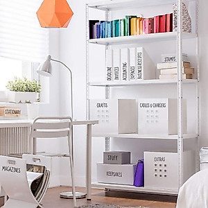 Talented Kitchen 142 White Office & Crafts Organization Labels. Clear Preprinted Stickers. Canister & Bin Labels to Declutter Craft Closet & Work Space