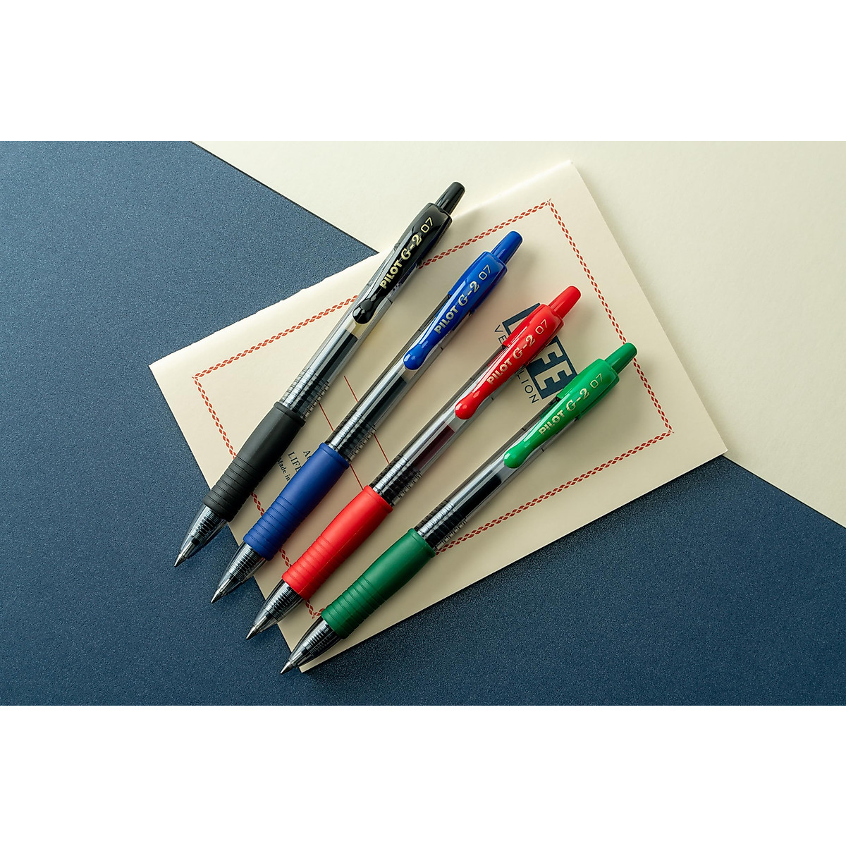 PILOT G2 Premium Refillable and Retractable Rolling Ball Gel Pens, Fine Point, Black/Blue/Red/Green/Purple Inks, 5-Pack (31079)