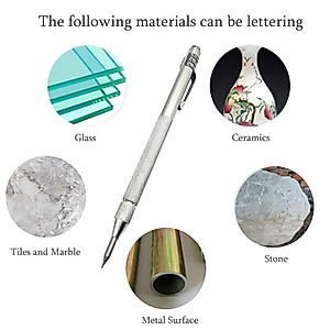 NEPAK 4 Pack Metal Scribe Tool,Tungsten Carbide Scriber Pen with Magnet, for Machinist,Engraving,Welding(with 24 Marking Tips)