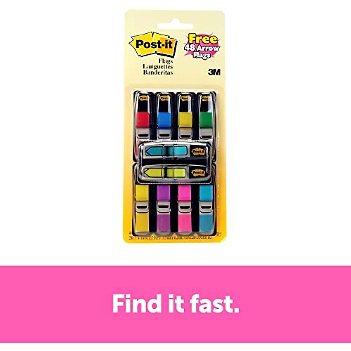 3M Post-It Flags Value Pack, Asst. Colors, 280 Page/48 Arrow Per Pack (683Vad1)