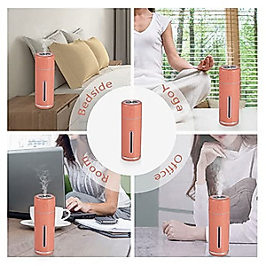 Cool Mini Humidifier Diffuser, Essential Oil Diffuser,USB Portable Desk Humidifier with 2 Mist Modes and 7-Color Lights,Waterless Auto Shut-off,for Car,Bedroom,Home,Office(Pink)