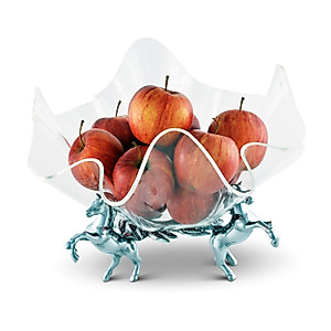 Arthur Court Designs Aluminum Metal Horse Stand with Acrylic Serving Bowl Diameter: 11 inch Tall: 9 inch