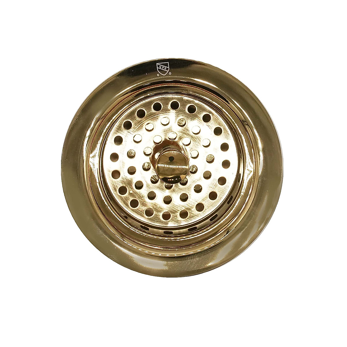 Westbrass CO2196-01 Combo Pack 3-1/2" Post Style Large Basket Strainer and Extra-Deep Collar Kitchen Sink Waste Disposal Flange with Stopper, Polished Brass