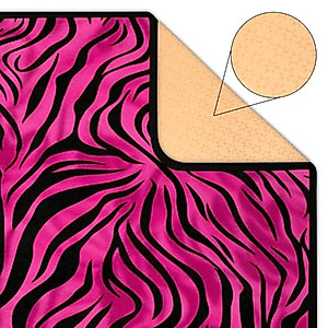 FZDXZJJ Abstract Zebra Print Area Rug for Living Room Bedroom 5'x 7',Rose Red Carpet for Dining Room Kids Playroom Kitchen Office Backyard Patio Nursery Rug Throw Rug Home Decor