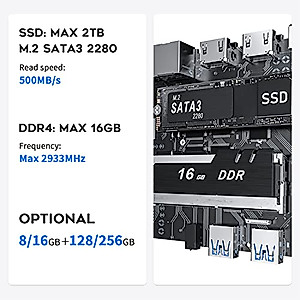 Beelink New 11 Generation Intel N5095 Processor (up to 2.9GHZ), Mini PC,Mini Computer with 8GB DDR4 RAM/ 256GB M.2 SATA SSD, Supports Extended HDD & SSD/4K 60FPS/Dual HDMI/ WiFi5 /BT4.0,W11 pro