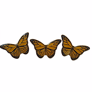 3-Piece Monarch Butterfly Butter-Fly Pride Lapel Pin Hat Pin & Tie Tack Set with Clutch Back by Novel Merk