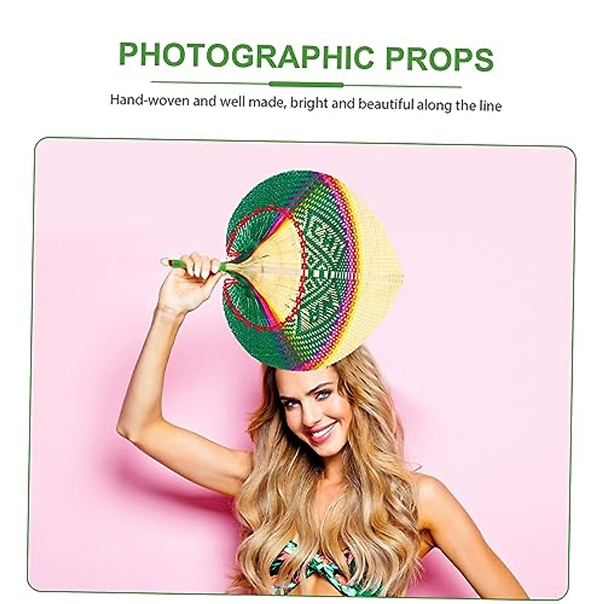 Garneck 2pcs Cattail Fan Natural Bamboo Wicker Wall Decor Hand Fans for Weddings Headboard Fan Palm Fan Bamboo Decor Bamboo Fan Retro Decor Cool Pu Fan Hawaii Banquet Literature and Art