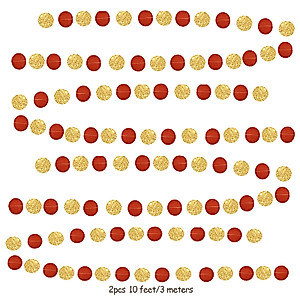 Red Gold Party Decorations/Graduation Decorations Red Gold 2024/Valentines Day Decorations Red Gold Graduation Party Decorations USC/Red Gold Birthday Paper Garlands for Christmas