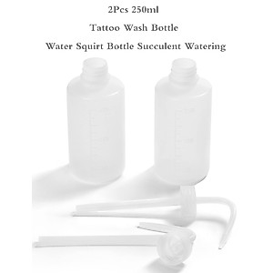 HOOMBOOM 2Pcs Tattoo Wash Bottle 250ml | 8oz Water Squirt Bottle Succulent Watering, Safety Rinse Bottle Watering Tools for Medical Succulent Cleaning Washing Bottle White