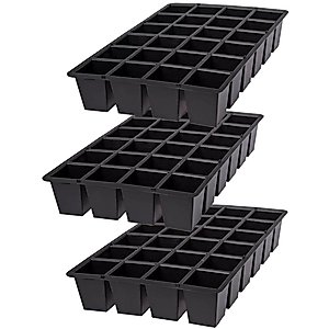 Gardener's Supply Company | GrowEase 24-Cell Replacement Trays | Seed Starting Tray for Indoor Greenhouse Gardening | Made from 100% Recycled Plastic (Set of 3)