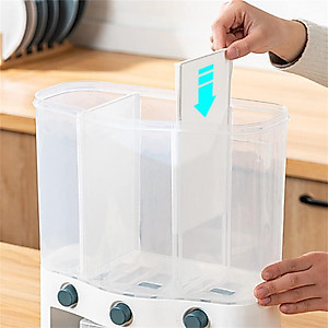 BhshuidlS Dry Food Dispenser Container 3 Grid Rice Storage Dispenser Container Grain Dispenser for Small Granular Grains