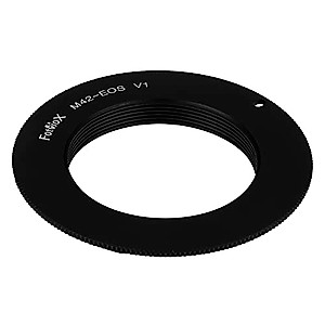 Fotodiox Lens Mount Adapter - Compatible with Black M42 (42mm x1 Thread Mount) Lens to Canon EOS (EF, EF-S) Mount D/SLR Cameras