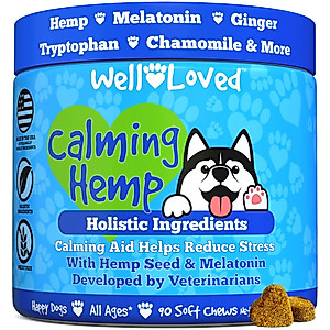 Well Loved Calming Chews for Dogs + Glucosamine for Dogs Hip and Joint Supplement, Vet Developed, Made in The USA, Natural Ingredients
