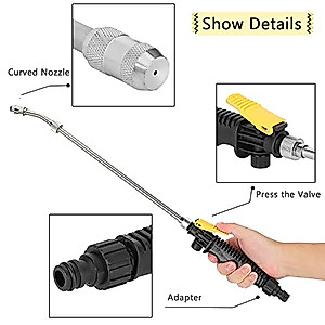 Watering Wand, Water Sprayer, G3/8in Dn10 2-in1 High Pressure Adjustable Water Sprayer Flower Watering Nozzle 22.8in For Gardens Orchards Greenbelts