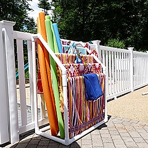 TowelMaid 5 Bar Freestanding Outdoor Poolside Towel Rack