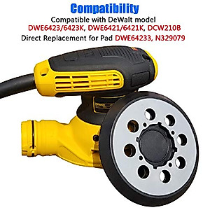 Replacement Sanding Pad for DEWALT DWE6423/6423K, DWE6421/6421K, DCW210B Random Orbit Sanders - Direct Replacement for Pad Part Number DWE64233, N329079, RSP54