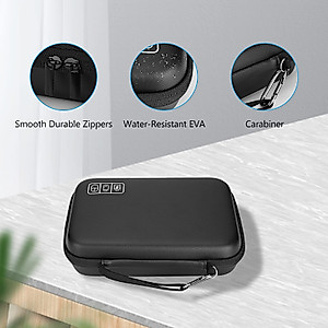 ProCase Hard Travel Electronic Organizer Case for MacBook Power Adapter Chargers Cables Power Bank Apple Magic Mouse Apple Pencil USB Flash Disk SD Card Small Portable Accessories Bag -L, Black