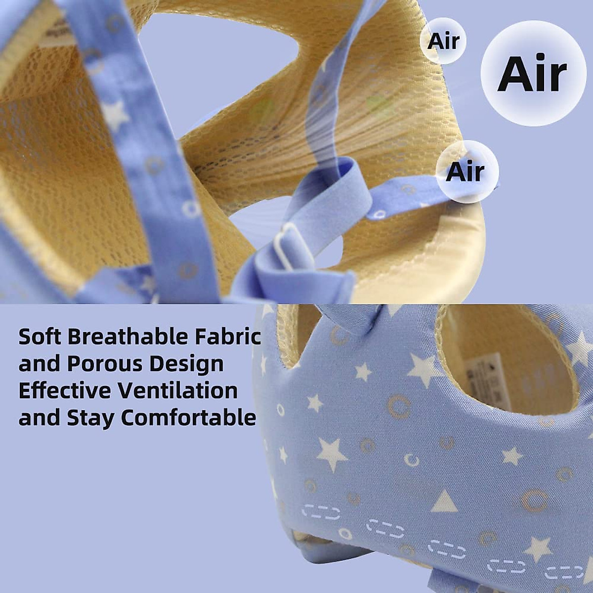 Xifamniy Baby Soft Safety Helmet Foam Head Protector Helmet for Toddler Infant Walking Suit 6-24m (Triangle)