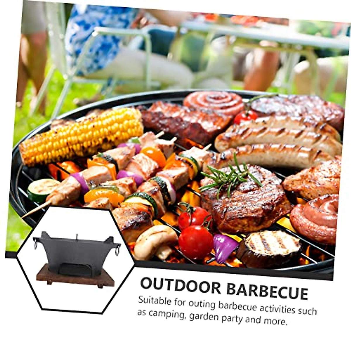 Happyyami 1 Set Grill Portable Grill Stand Hibachi Grill Outdoor Stove Burner Stove Charcoal ...