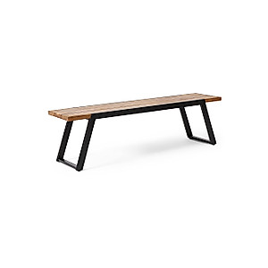 Christopher Knight Home 317325 Gaylor Dining Bench, Teak + Black