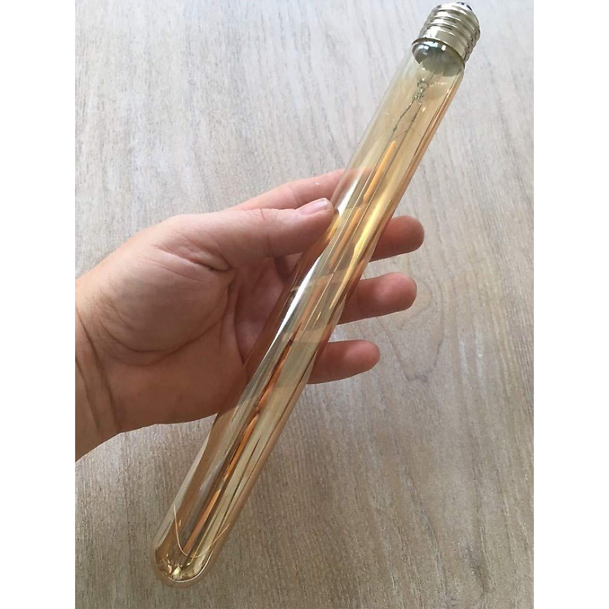 T300 Vintage LED Filament Bulb T300 6W Dimmable Vintage Edison Light Bulb Long Tubular Vintage LED Light,E26/E27 Medium Base,Amber Glass,Warm White 2300K,6W(40W Equivalent),Dimmable,Pack of 4