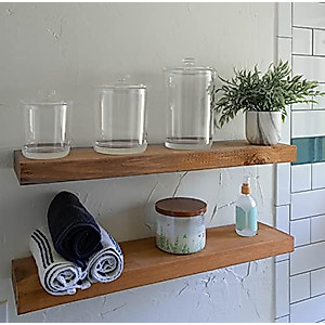 Premium Quality Clear Acrylic Plastic Apothecary Jars with Lids for Bathroom & Kitchen Organization – Containers are Elegant Durable Organizers Great for Q-Tip Cotton Swabs, Food & Candy Storage – BPA -Free – Set of 3 Sizes - 15, 35 & 45 oz