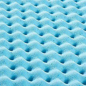 Olee Sleep I I Gel Memory Foam Air Flow Topper, King, Blue