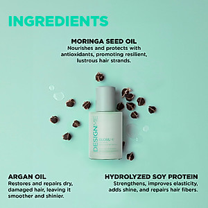 GLOSS.ME Hair Serum by DESIGNME | Anti Frizz Hair Serum for Women | Argan Hair Serum Adds Shine, Smoothness, & Hydration | Paraben & Sulfate Free Straight, Wavy, Coily, or Curly Hair Serum, (2.5 Oz)