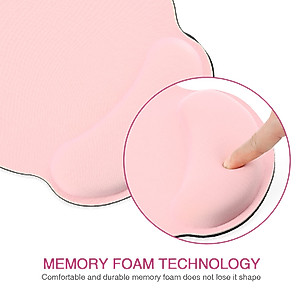 Rii Ergonomic Office Mouse Pad with Wrist Support Gel Mouse Pad with Wrist Rest,Gaming Desktop Mouse Pad for Laptop,with Non-Slip Rubber Base, 9 x 10 in (Pink)