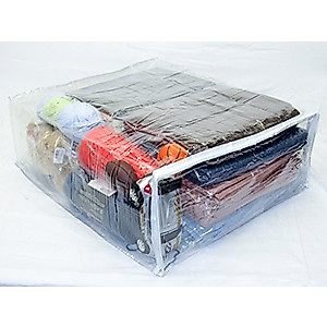 Oreh Homewares X-Large (20" x 23" x 8") Heavy Duty Vinyl Zippered Storage Bags (Clear) for Sweaters, Blankets, Comforters, Bedding Sets (15.9 Gallon) 10-Pack