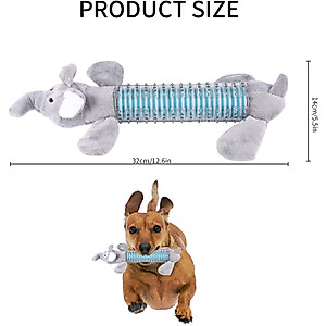 CCDAY Plush Squeaky Dog Chew Toys 3 Packs, Indestructible Tough Durable Dog Toothbrush Toys for Small and Medium Dogs Natural Material Dental Care Puppy Toys (Gray)