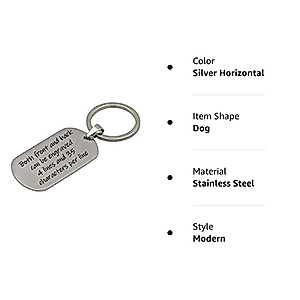 good goods Personalized Customize Inspirational Keyring Stainless Steel Dog Tag Name Keychain,Engraved Gift for Men Boys Boyfriend (Silver horizontal)