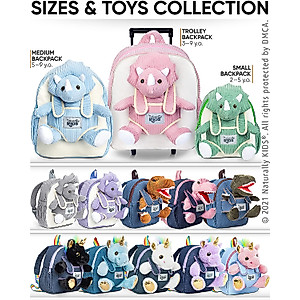 Naturally KIDS Green Dinosaur Toys for Girls, Triceratops Toy, Dinosaur Gifts for 2 3 Year Old Girls, Toddler Backpack