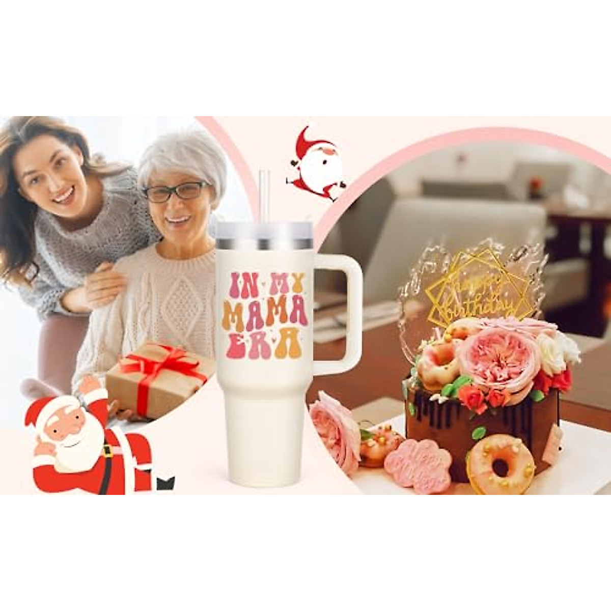 Gusgopo Mother's Day Gifts, 40 Oz In My Mama Era Tumbler Set, Mom Cup for Women Her, Birthday Christmas Gifts for Mom