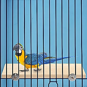Okllen 3 Pack Bird Perch Stand, Parrot Wood Platform, Natural Wooden Perch Toys Playground Cage for Conure, Chinchilla, Parakeet, Budgie, Cockatiel