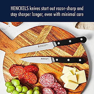 HENCKELS Solution Razor-Sharp 20-pc Self Sharpening Knife Block Set, Chef Knife, Bread Knife, Steak Knife, German Engineered Informed by 100+ Years of Mastery, Stainless Steel