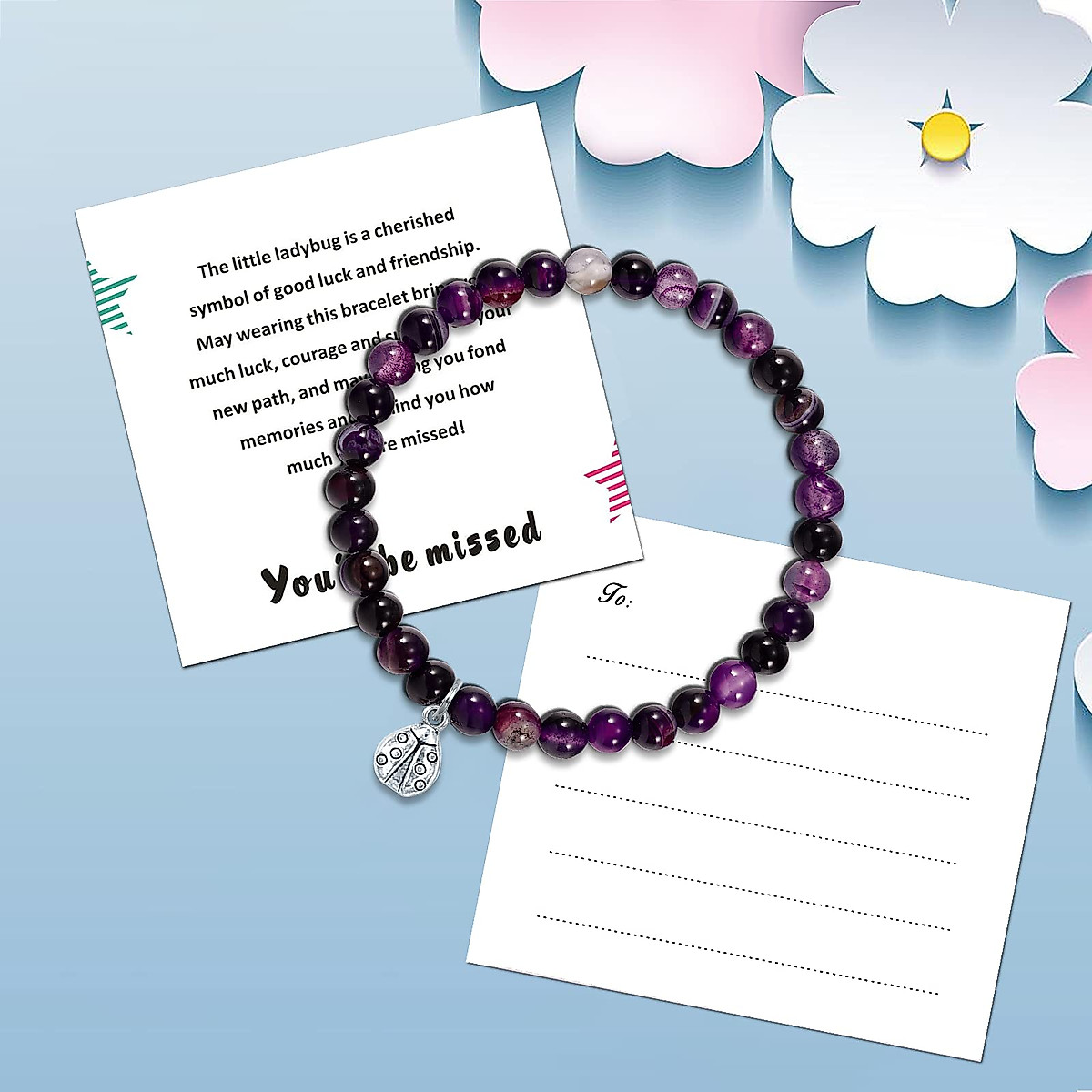 Ladybug Coworker Bracelet - Good Luck Farewell Gift for Women and Men