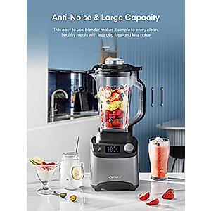 Professional Countertop Blenders for Kitchen, Housnat 2200W Max High Power Commercial Blender with LED Display, 8 Preset Programs, 8 Adjustable Speed, Blender for Shakes and Smoothies, Frozen Fruit, Crushing Ice, Veggies