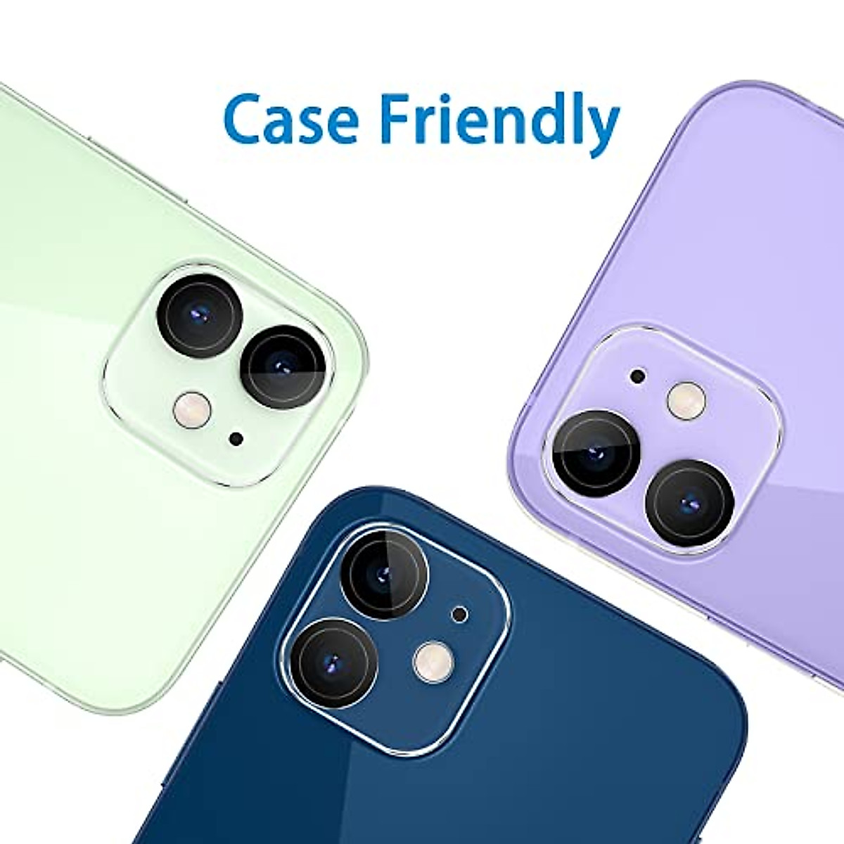 Dengduoduo 【3 Pack】 Camera Lens Protector for iPhone 11 & iPhone 12 Mini, Ultra HD, Tempered Glass, 9H Hardness, Anti-Scratch, Case Friendly, Easy to Install [No Affect on Night Shots]