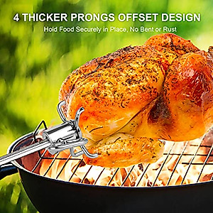 Apromise Rotisserie Forks - Heavy Duty Rotisserie Meat Forks (2 Pieces) | Fit for 1/2-Inch Hexagon & 3/8-Inch and 5/16-Inch Square Rotisserie Spit Rods and Round Spits