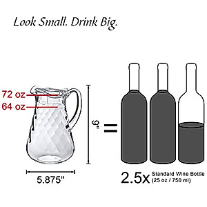 Amazing Abby - Droply Whirly - Acrylic Pitcher (64 oz), Clear Plastic Water Pitcher with Lid, Fridge Jug, BPA-Free, Shatter-Proof, Great for Iced Tea, Sangria, Lemonade, Juice, Milk, and More