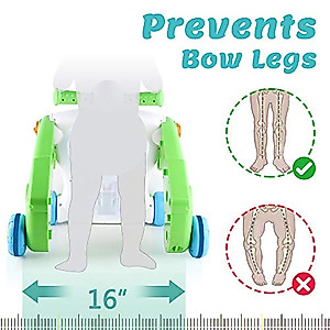 iPlay, iLearn 3 in 1 Baby Walker for Boys Girls, Sit to Stand up Learning Walkers, Toddler Push Walking Toys, Infant Musical Activity Center, Birthday Gift for 6 9 12 18 24 Months, 1 2 Years Old Child