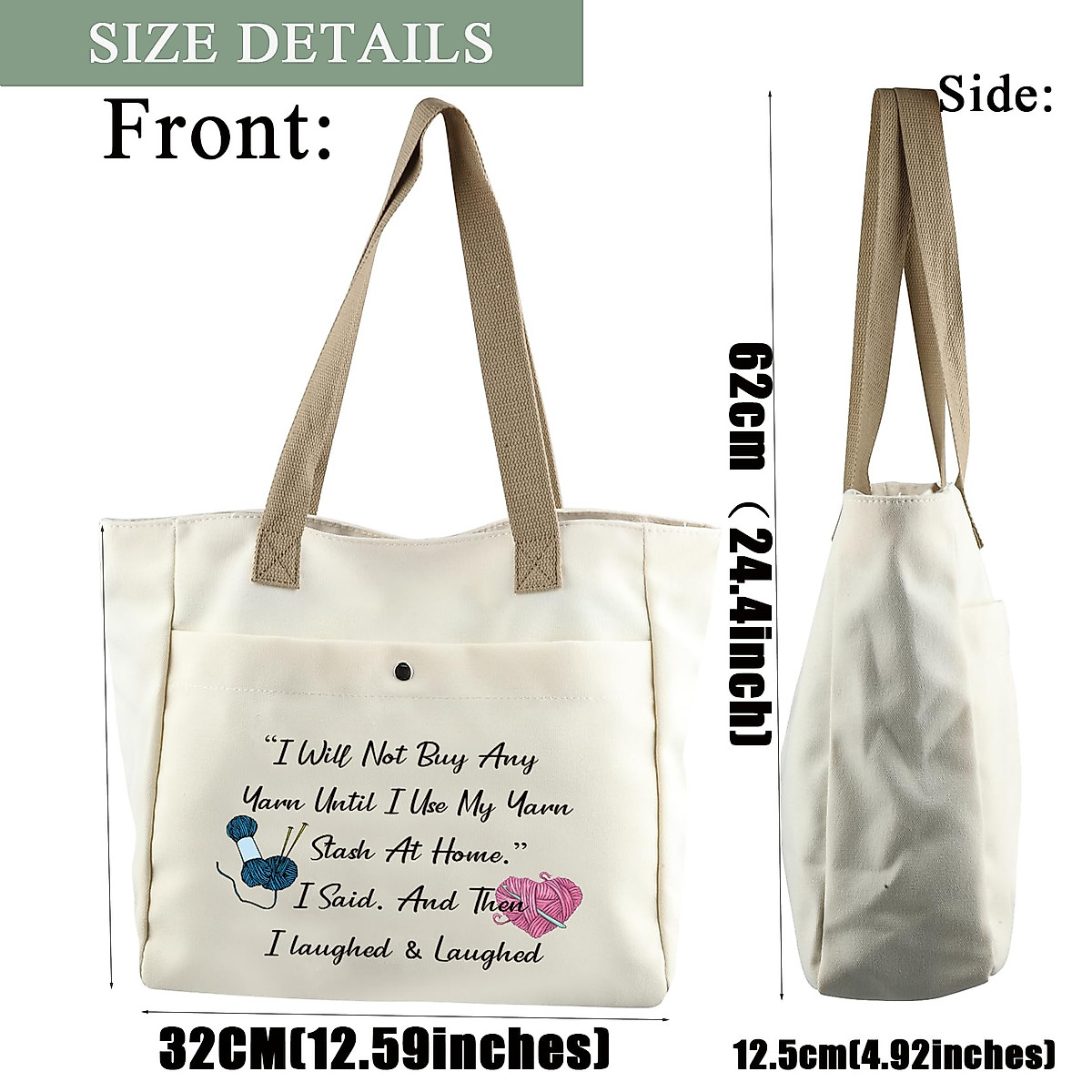 PXTIDY Yarn Storage Bag Knitting Project Bag Knitter Sewing Lover Travel Organizer Quilting Lover Tool Bag Crocheting Gifts