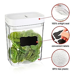 Gurislife Airtight Food Storage Containers Set of 6(Contains 3 sizes),Kitchen Pantry Organization BPA Free Plastic Cereal Containers Storage with Easy Lock Lids,0.4Lx3pc/0.7Lx2pc/1.5Lx1pc