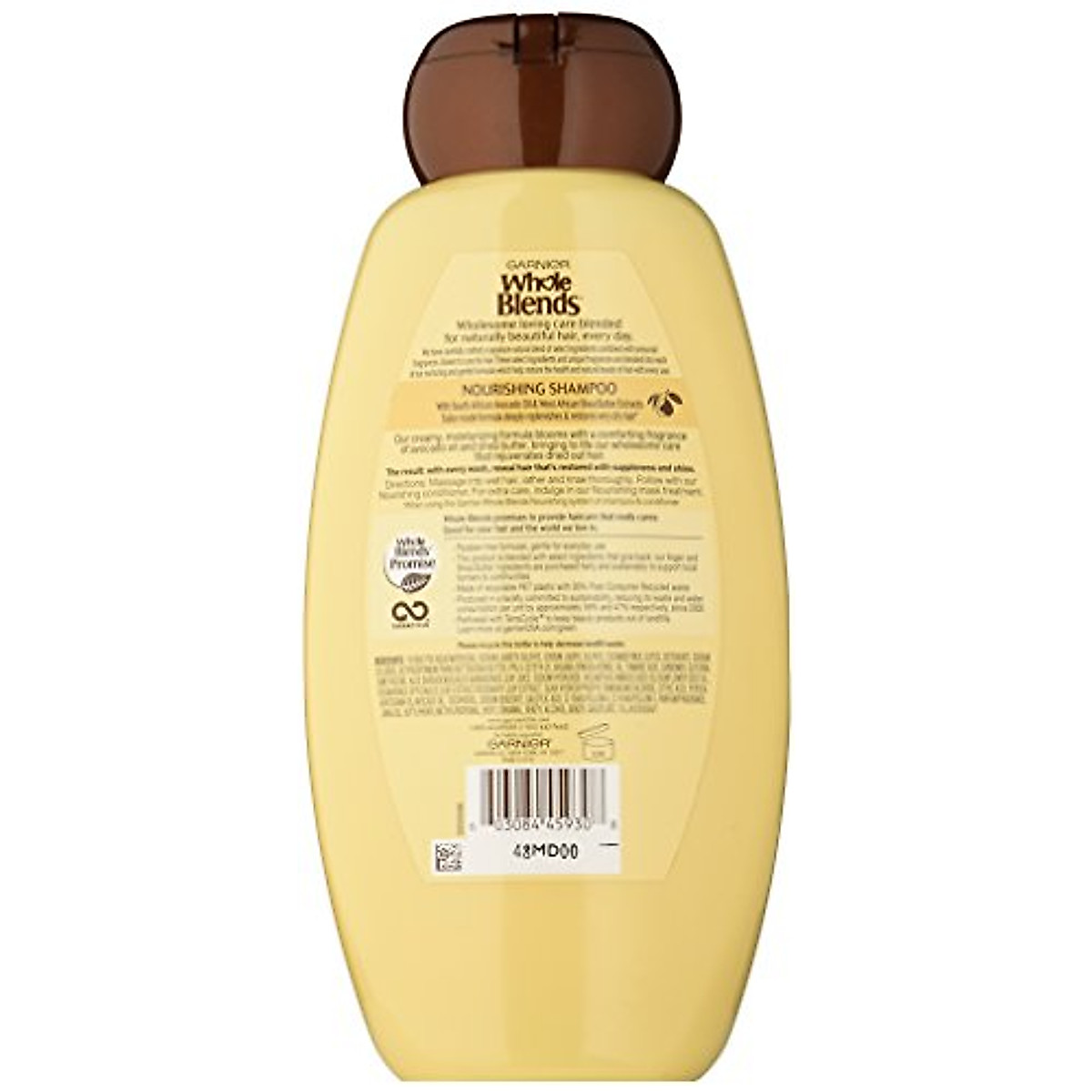 Garnier Whole Blends Nourishing Shampoo with Avocado and Shea Butter Extracts for Dry Hair, 22.0 Fl Oz